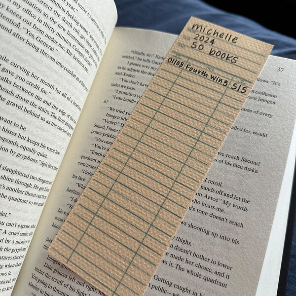Library Card Reading Log Tracker Bookmark - Etsy