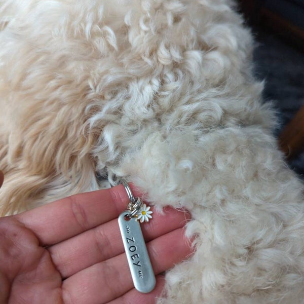 Flower Power Dog Tag, Daisy Dog Tag, Pet Id Tag, Personalized Dog Tag ...