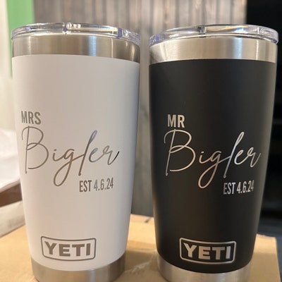 Mr and Mrs Yeti, Bride and Groom Yeti Tumblers, Engraved Yeti, 20 Oz ...