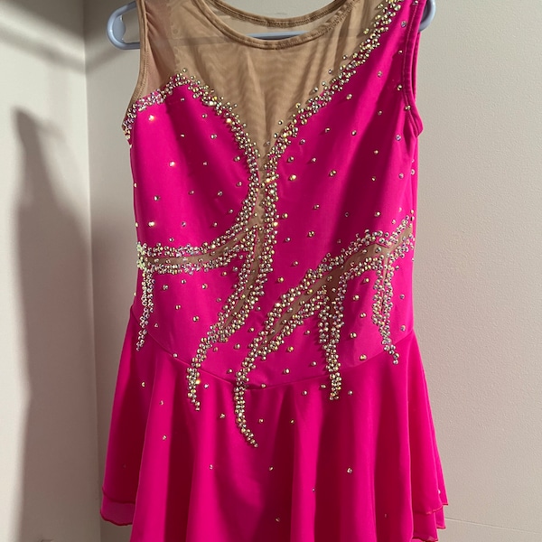 Pink Red Ice Skating Dresses Girls Competition Ice Skating Dresses ...