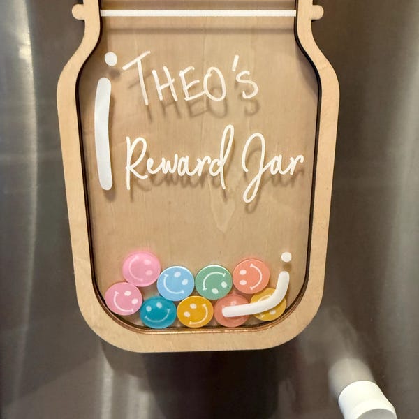 Smiley Face Reward Jar, Personalised Gift for Teacher, Colorful ...