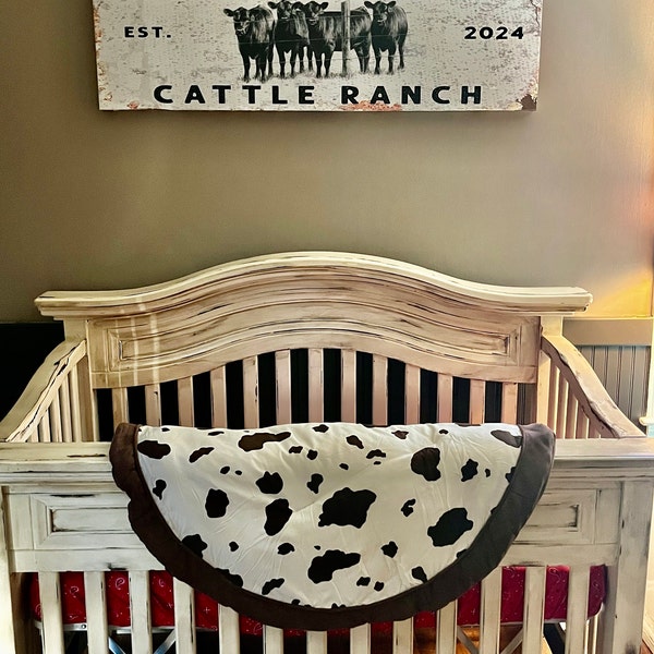 Cattle Ranch Sign Brand Cow Print Farmhouse Rustic Home Decor Room Wall ...