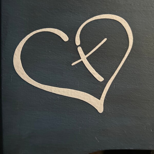 Heart Cross Vinyl Decal - Etsy