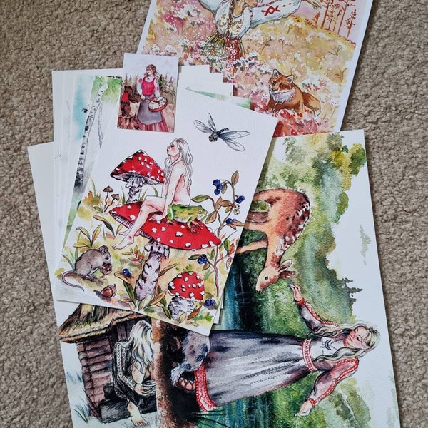 Queen of Goats. Art Print Illustration of a Woman Holding a Baby Goat ...