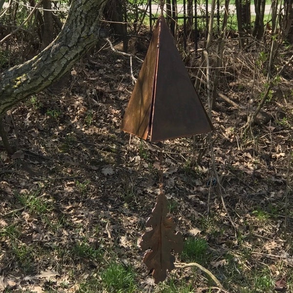 Ready to Ship Small Rustic Wind Bell With Oak, Maple, Heart or Sun Wind ...