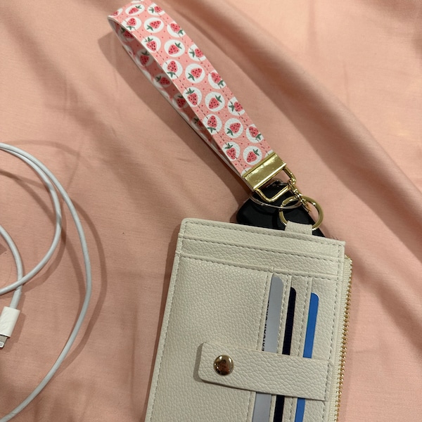 Neutral Cream Beige Key Wristlet | Key Fob Holder | Wristlet Key Chain ...
