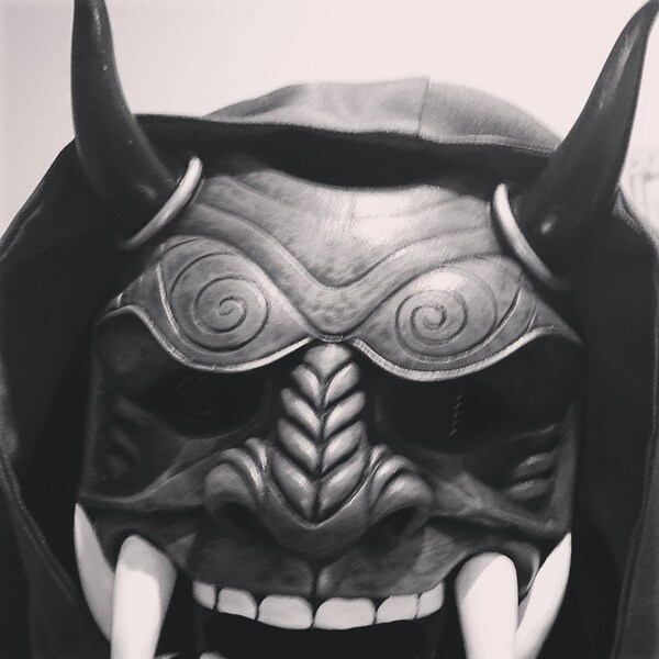 Cool Badass Face Masquerade Mask for Men, Samurai Assassin Scary Oni ...