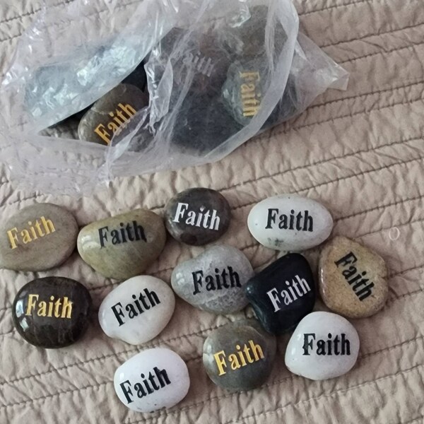 Lot of 20pcs Smooth Polished Engraved Inspirational Positive Message ...