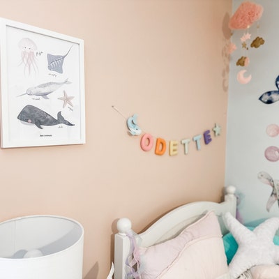 Felt Name Banner Cloud Nursery Decor Personalized Gift Baby Name Banner ...