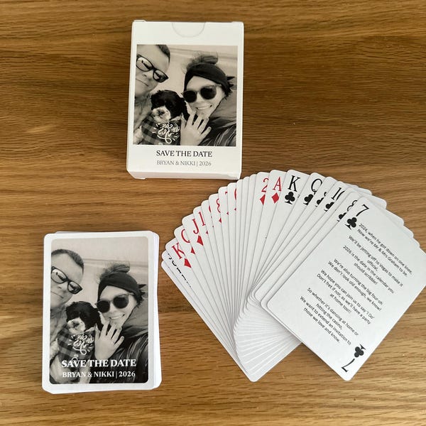 Custom Pack of Playing Cards - Gift for Couples, Personalised Deck of ...