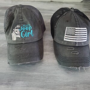 Custom Hat DISTRESSED Baseball Cap OR Ponytail Hat Custom - Etsy