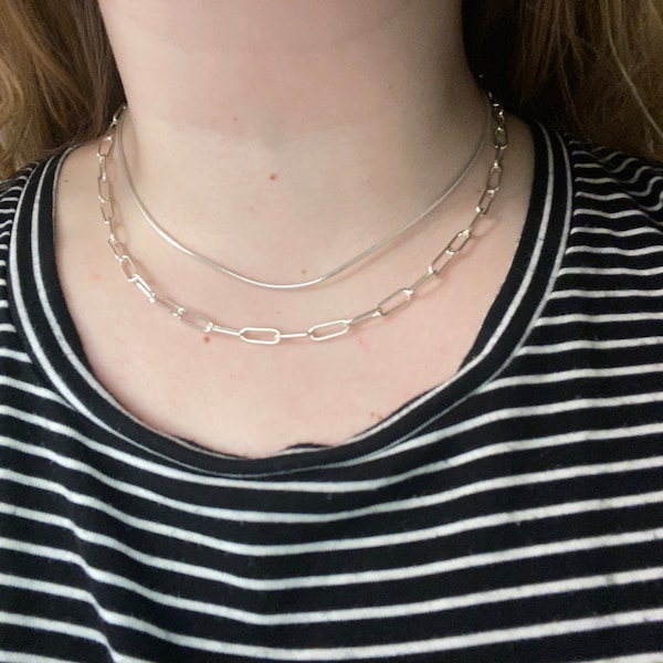 Perfect Layering Link Necklace With Toggle Clasp • Minimalist Necklace ...
