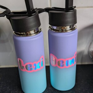 Vinyl Bubble Name Label Sticker / Water Bottle / Back to School / Kids ...