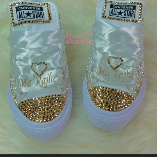 Champagne Bling Converse-wedding Converse-bridal Sneakers-chucks and ...