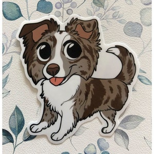 Mudi Sticker Chibi Puppy Dog, Vinyl, Hand Drawn Illustration ...