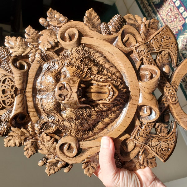 Angry Celtic Bear, Celtic Wood Carving, Viking Carving, Celtic Lord of ...