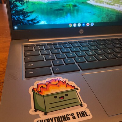 Cute Dumpster Fire Sticker - Etsy