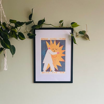 A3 2 Colour Sunflower Screen Print - Etsy