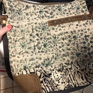 Freaky Leather and Upcycled Canvas Shoulder/crossbody Bag | Etsy