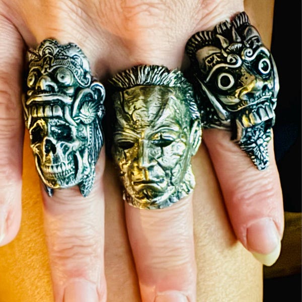 One Percenter Ring, Handmade Silver Ring, Biker Ring, Rat Fink, Bikers ...