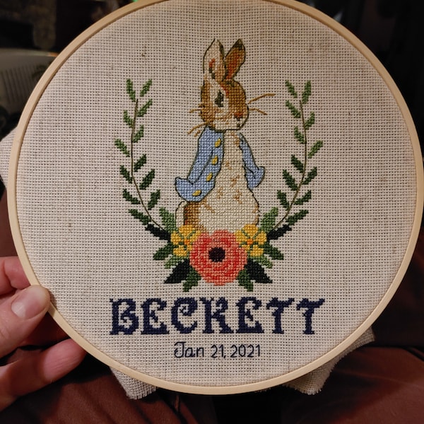 Beatrix Potter Birth Sampler - Cross Stitch Pattern - Peter Rabbit ...