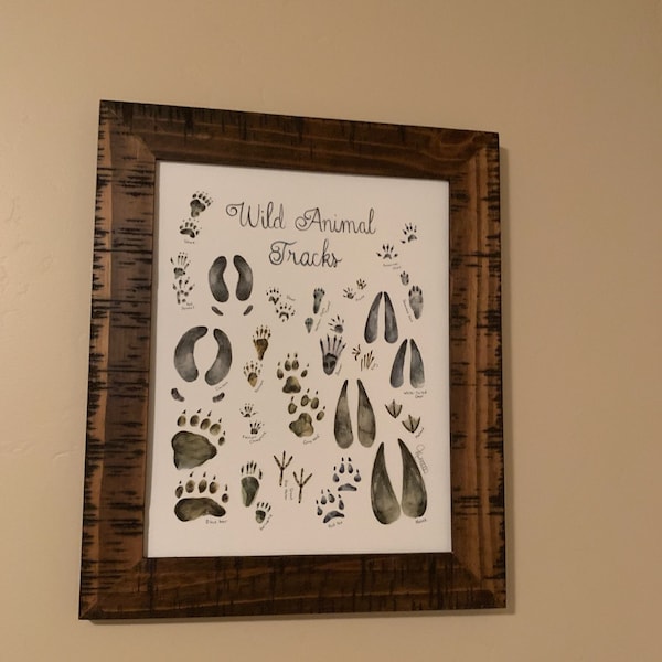 Print Wild Animal Tracks | Watercolor Painting | Art Mural ...