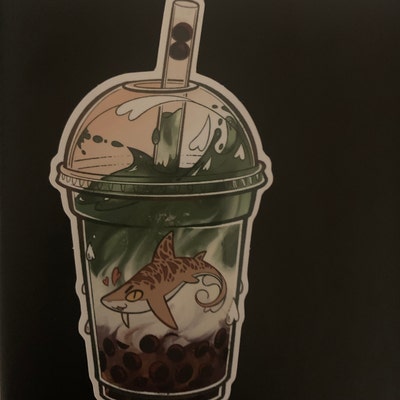 Boba Tea Shark Sticker Set - Etsy UK
