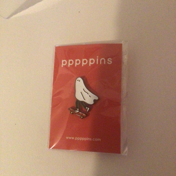Skateboard Ghost (red) Pin - Etsy