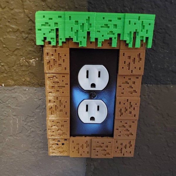 Grass Light Switch or Outlet Plate Minecraft Style for Girl or Boys ...
