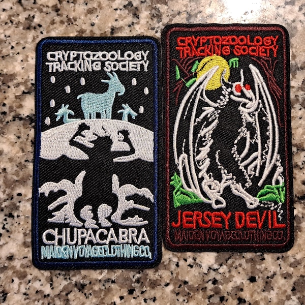 The Cryptid Collection Iron on Patches | Sew on Back Patch Embroidered ...