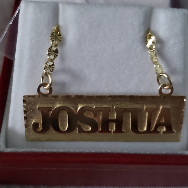 14K Authentic Yellow Gold Personalized Name Plate - Etsy
