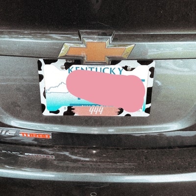 Cow Print Vanity Plate Pink Cowgirl Hat License Plate Cute - Etsy