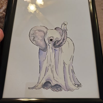 Spooky Ghost Elephant Print - Etsy
