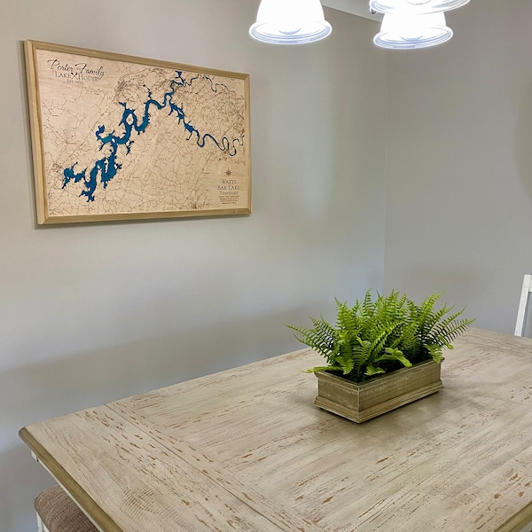Watts Bar Lake, Custom Wood Map, Depth Map, Wood Map, Gift, Art, Lake ...