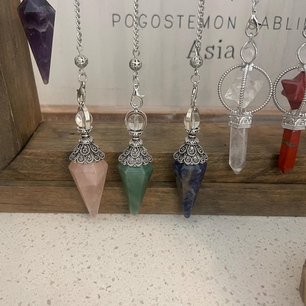 Chakra Healing Crystal Pendulum for Chakra Balancing, Divination, and Energy Healing Merkaba ...
