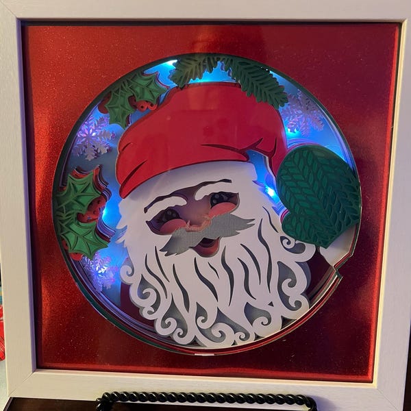 Santa Shadow Box Svg, Santa Shadow Box, Christmas Shadow Box, Shadow ...