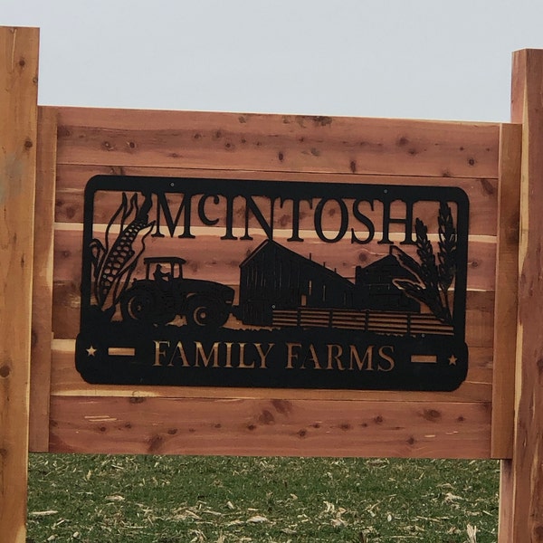 Custom Farm Sign With Corn and Wheat - Etsy