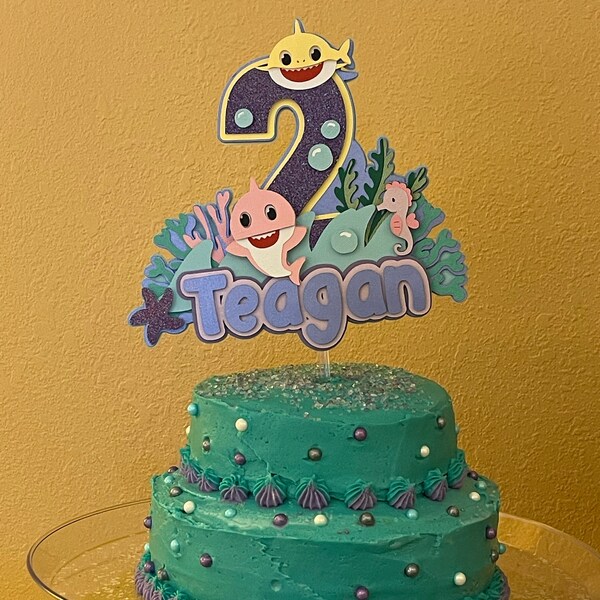 Baby Shark Cake Topper,under Water Cake Topper,cake Topper - Etsy