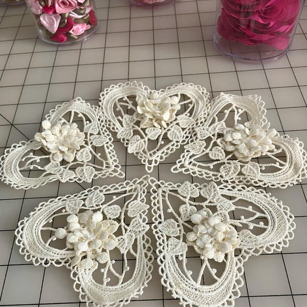 Floral Venice Lace, Embroidered Flower Trim, Embroidered Lace, Floral ...