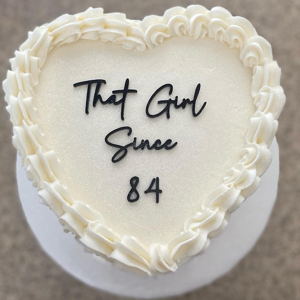 That Girl Since Year Cake Topper | Flat-lay Cake Topper | Vintage Heart ...