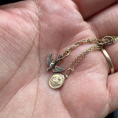 TINY Gold Tone Dove Charm/ Dove Charm for Bracelet/necklace /miniature ...