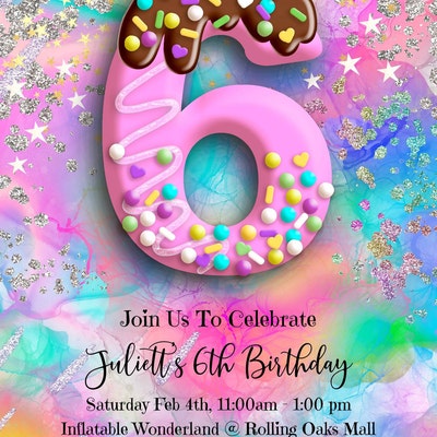 Editable Sleepover Party Invitation Girl, Donut Sleepover Invites ...