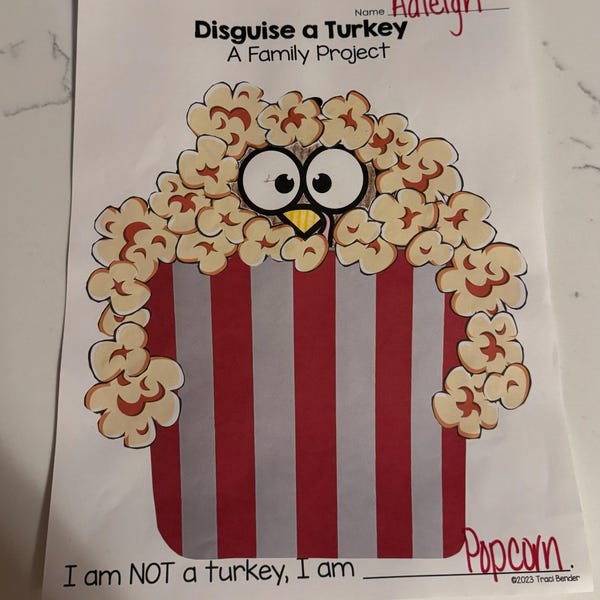 Disguise a Turkey Popcorn, Turkey in Disguise Popcorn, Popcorn Turkey ...