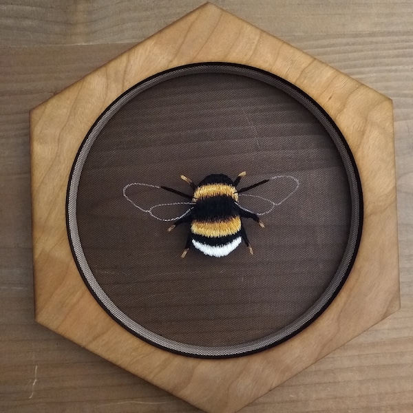 Bee: Hand Embroidery Pattern. Thread Painting Tutorial. PDF Digital ...