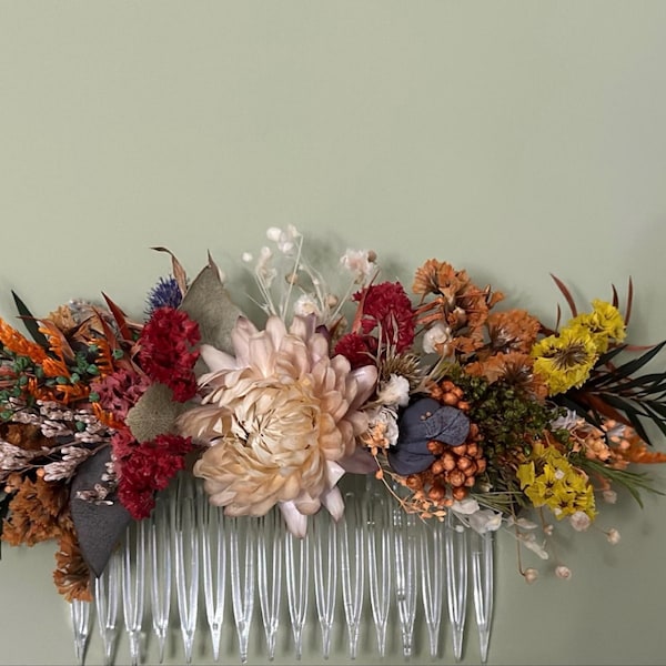 Wildflower Dried Flower Arrangement, Mauve Pink Tea Tree Whimsical ...