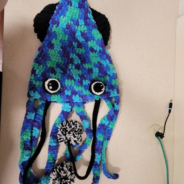 Pattern Only Crochet Octopus Hat: Cap Knit Beanie Cartoon Cute Plush ...