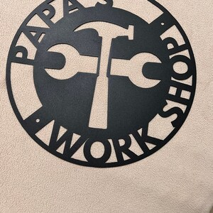 Personalized Fathers Day Sign for Dad Papas Work Shop Metal | Etsy