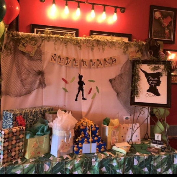 Peter Pan Banner, Neverland Banner, Peter Pan Birthday, Peter Pan Baby ...