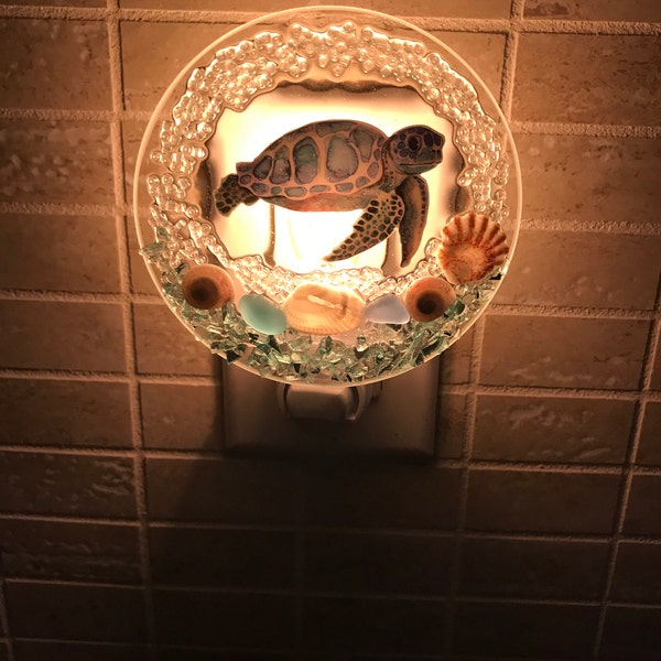 Sea Turtle Seashell Beach Night Light - Etsy