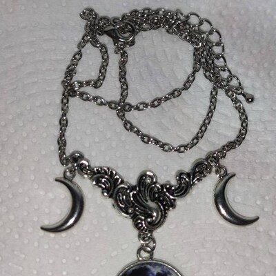 Gothic Raven Locket Necklace in Bronze and White, Victorian Crow, Bird ...
